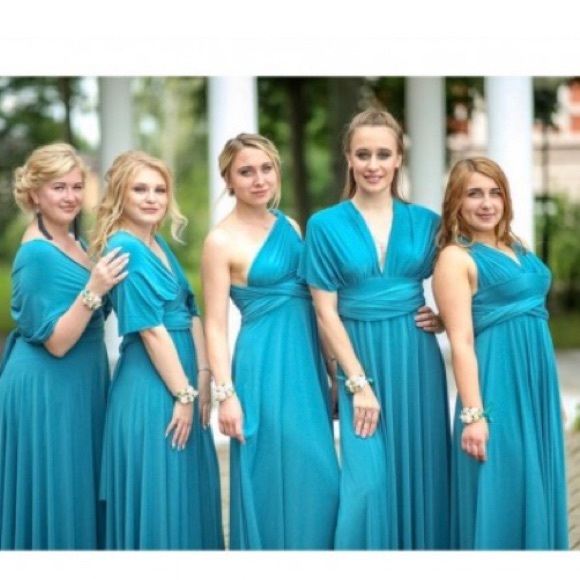 Dresses | Tiffany Blue Bridesmaids Infinity Dress Long | Poshmark